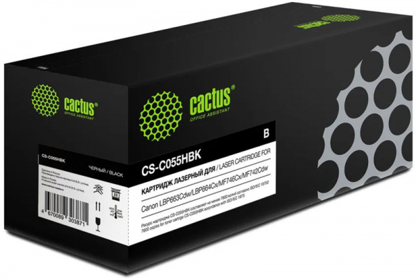 Купить Картридж CACTUS CS-C055HBK, черный, black, совместимый Canon ...