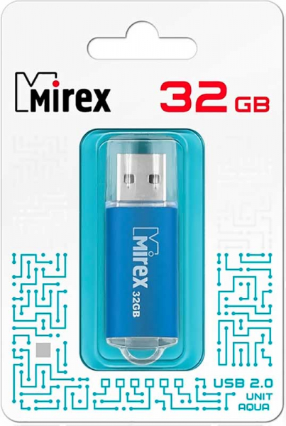 Купить Флешка USB MIREX Unit 32Gb, USB 2.0, синий, 13600-FMUAQU32, 32 ...
